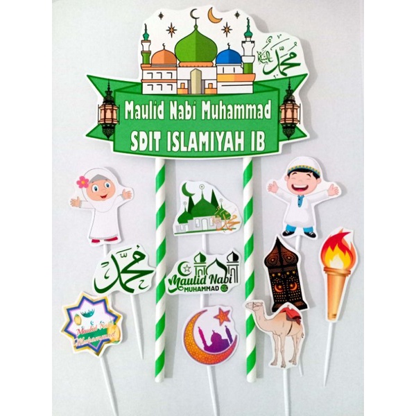 Jual TOPPER CAKE TUMPENGAN TEMA MAULID NABI MUHAMMAD BISA CUSTOM ...