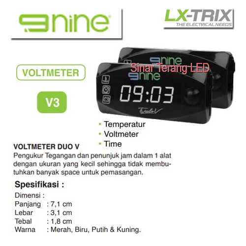 Jual Voltmeter Digital Volt Meter Waterproof Pengukur Voltase 3 In1 ...