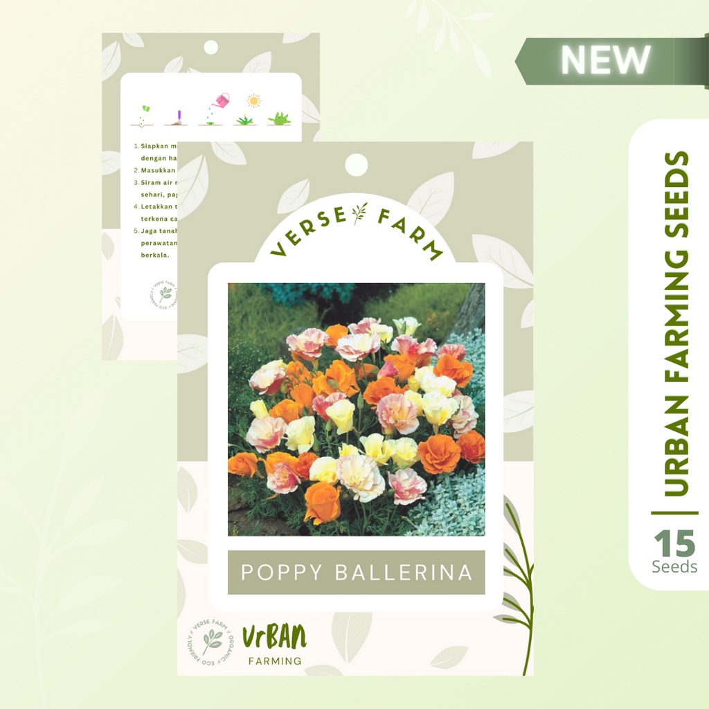 Jual VERSE FARM - Urban Farming Seeds Poppy Ballerina Original Pack ...