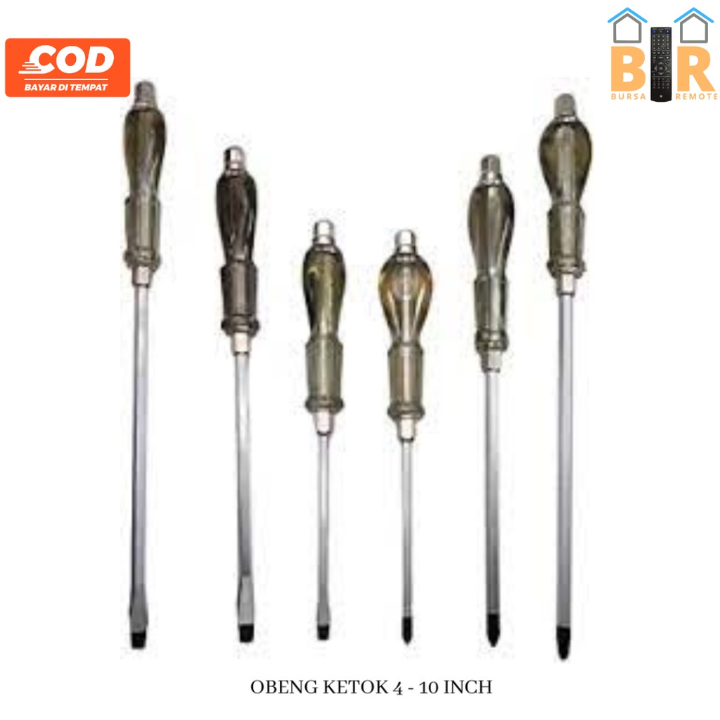 Jual Obeng Ketok Plus Minus 4 - 12 Inch Getok Magnet Impact Screwdriver ...