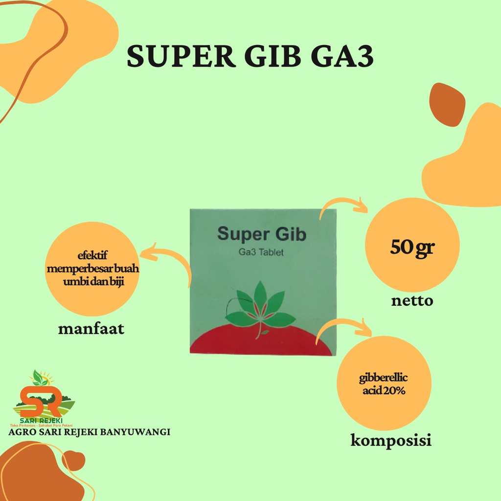 Jual SUPER GIB GA3 TABLET 20% PEMBESAR BUAH UMBI DAN BIJI | Shopee ...