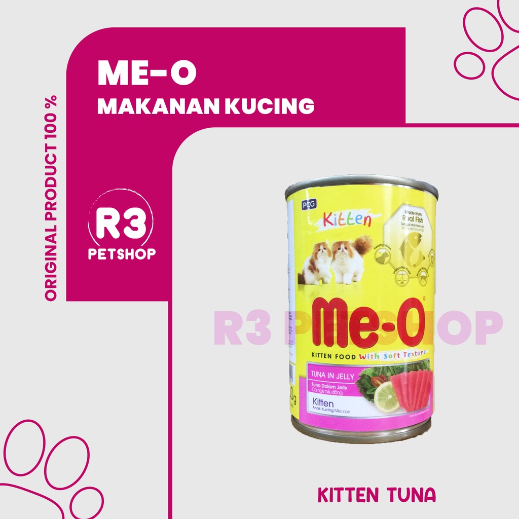 Jual Makanan Kucing MEO kaleng KITTEN TUNA IN JELLY 400gr | Shopee ...