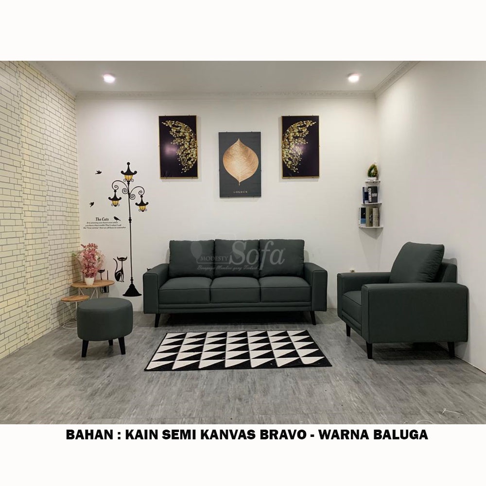 Jual Sofa Ruang Tamu 31 Seater Fensi Jade Emerald Standart 17 + Stool ...