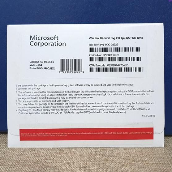 Jual Win 10 Pro Oem Full Package 64Bit Original. Aktivasi Online ...