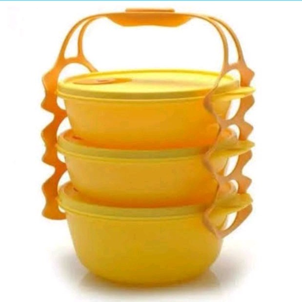 Jual Rantang Tupperware 3 susun warna kuning | Shopee Indonesia