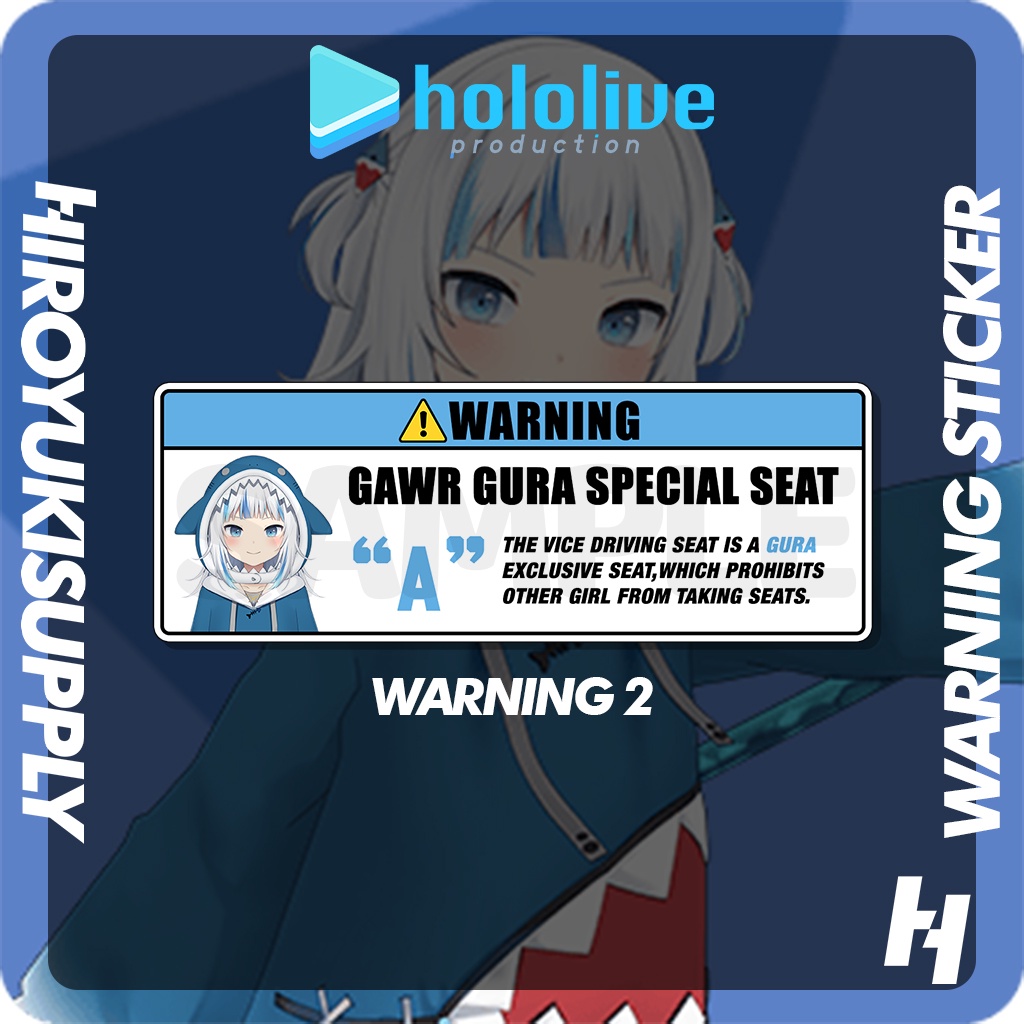 Jual Sticker Gawr Gura Vtuber Hololive Warning JDM | Shopee Indonesia