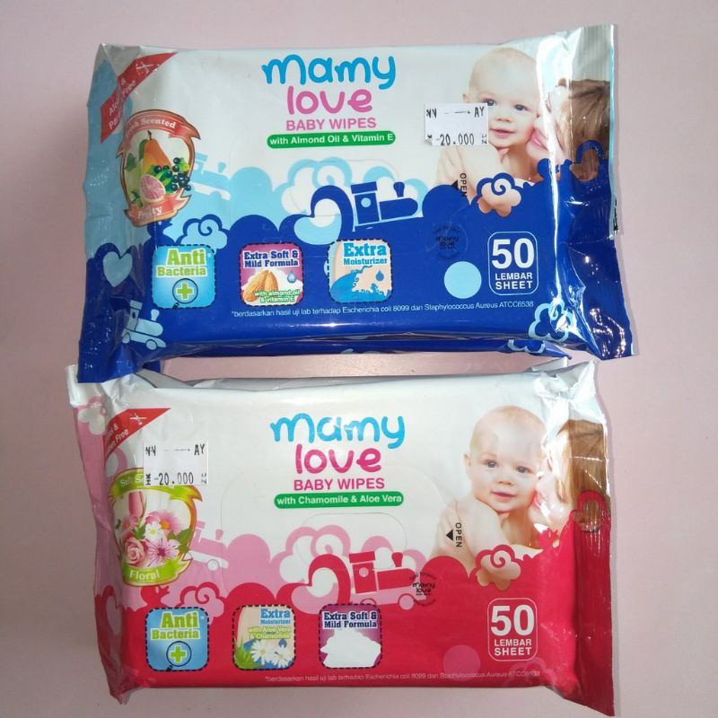 Jual Mamy Love Baby wipes tisu basah isi 1 bungkus | Shopee Indonesia
