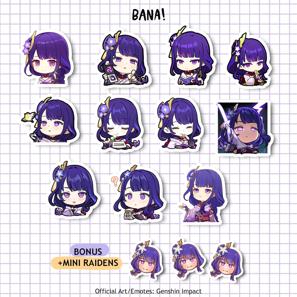 Jual Stiker Pack RAIDEN SHOGUN Genshin Impact Sticker Vinyl Waterproof ...