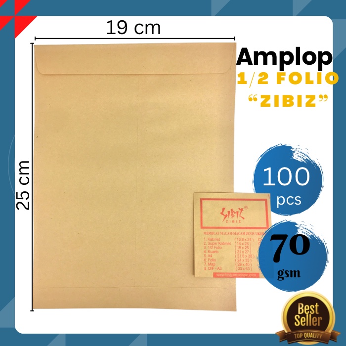 Jual Amplop Coklat 1/2 FOLIO ( 19x25 Cm ) | Shopee Indonesia