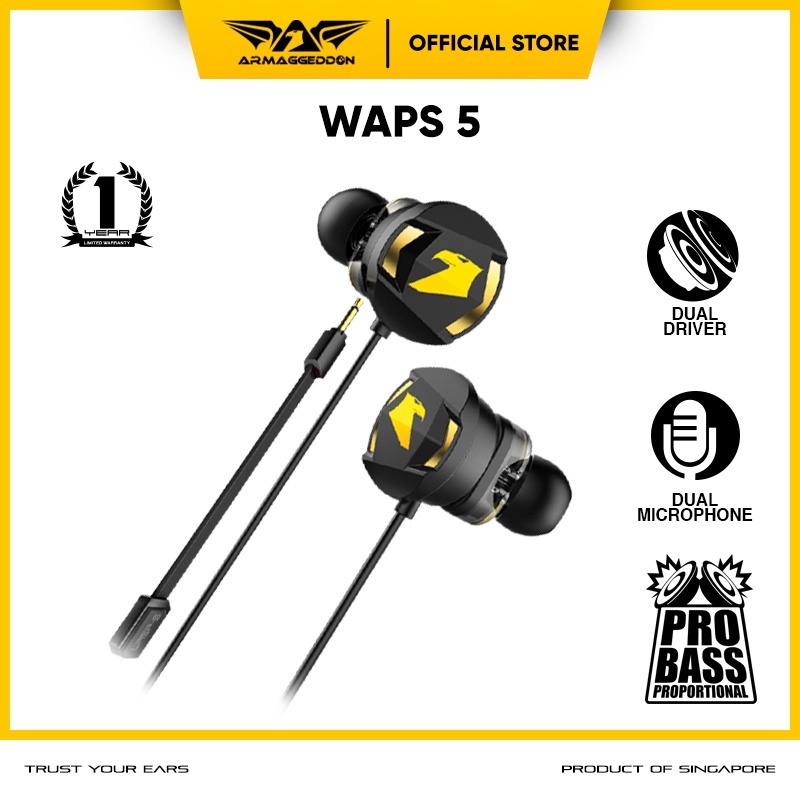 Jual Armaggeddon Headset Mobile Gaming Earphone WASP 5 Dual Mic ULTRA ...