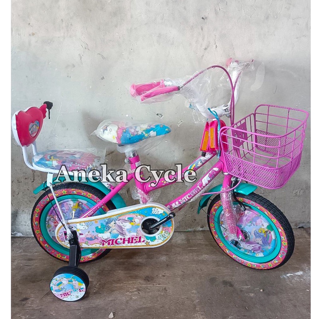 Jual Sepeda Anak Roda Empat Cewek Perempuan Michel Pony 12 Inch ...
