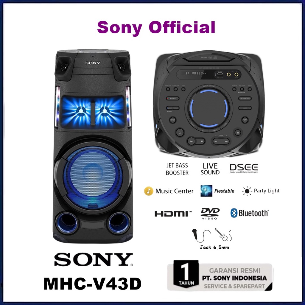 Jual Sony MHC-V43D High Power Audio Speaker System with Bluetooth V43 D ...