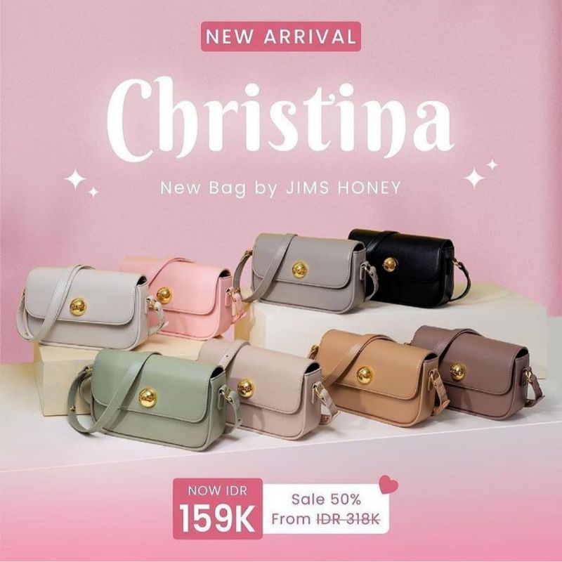 Jual Jims Honey - Christina bag tas selempang wanita elegant original free box premium | Shopee ...