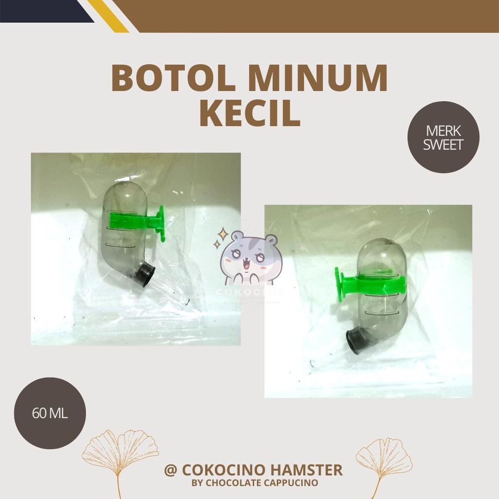 Jual 60 ml Botol Tempat Minum Hamster Landak Mini Dot Kecil Sedang ...
