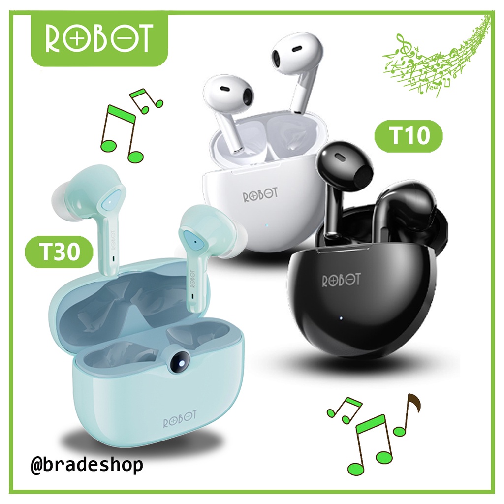 Jual Handsfree Bluetooth Robot Airbuds T30 - Flybuds T10 T10S Headset ...
