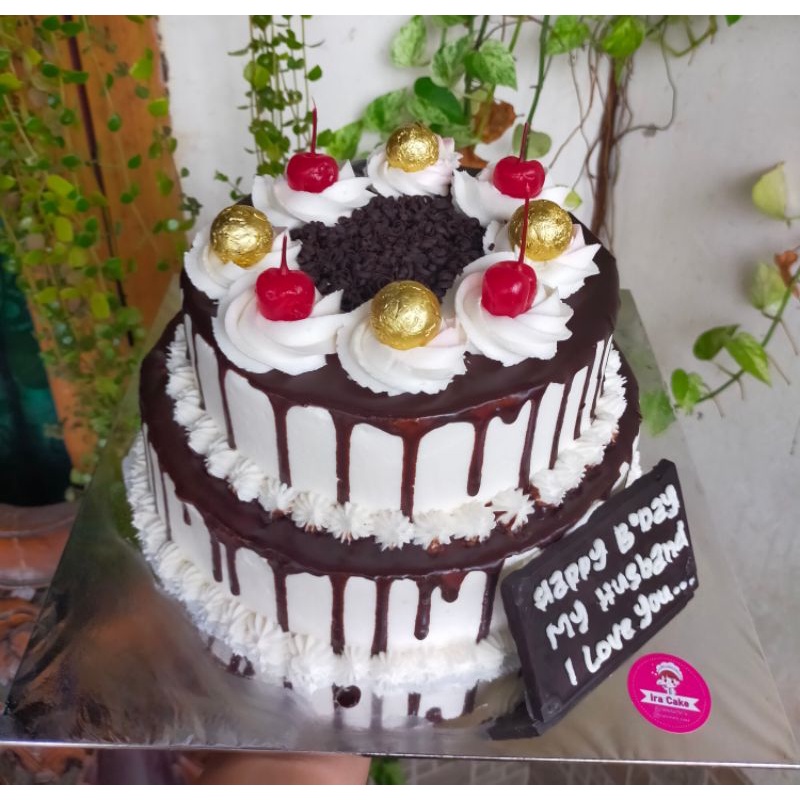 Jual Kue ulang tahun 2 tingkat uk 20cm & 16cm (gratis ongkir) | Shopee ...