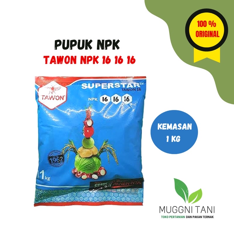 Jual PUPUK NPK 16 16 16 - CAP TAWON KEMAS 1KG ORI PABRIK | Shopee Indonesia