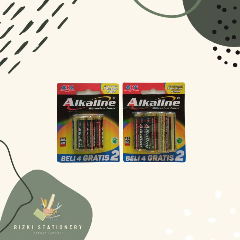 Jual Batu Baterai ABC Alkaline AA / AAA isi 4 + 2 pcs / Baterai Jam ...
