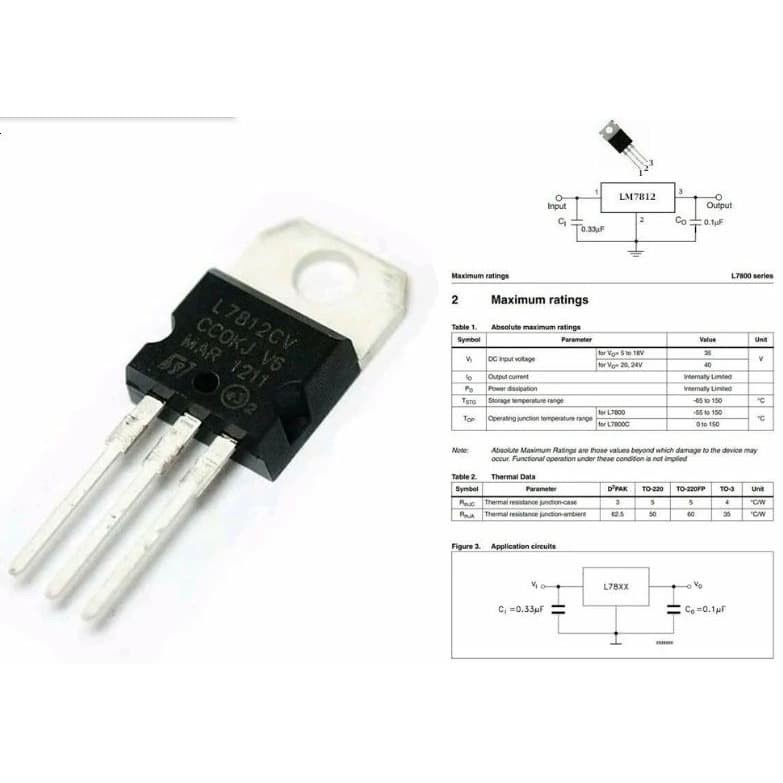 Jual IC VOLTAGE REGULATOR 7812 L7812 L7812CV 12V 12 VOLT TO-220 | Shopee Indonesia