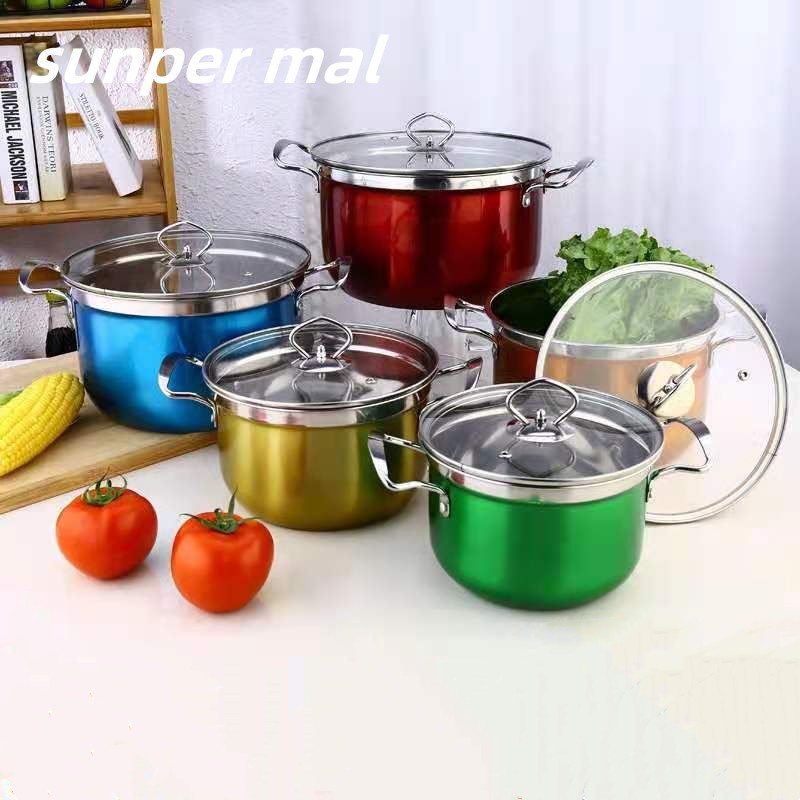 Jual PANCI SET KOREAN HIGH POT SUPER 5 PCS BOTTOM COOKWARE SET TERMURAH ...