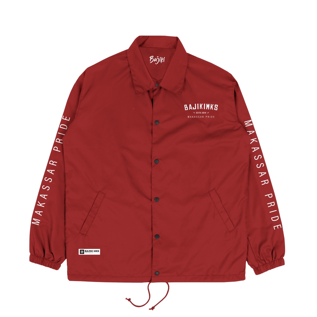 Jual Coach Jacket Bajiki Makassar Warna Merah Cabe Kualitas Premium ...