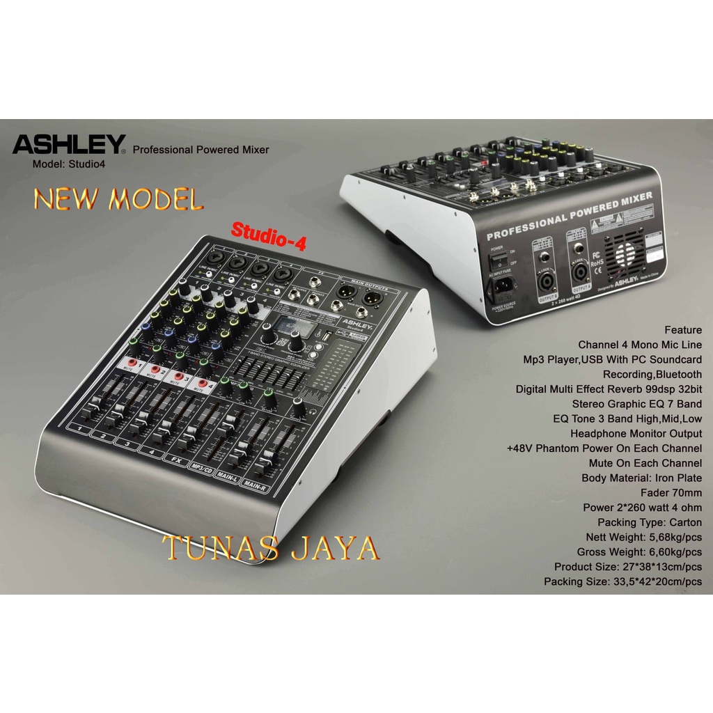 Jual Power Mixer Ashley Studio 4 Original Studio4 STUDIO4 Channel NEW MODEL | Shopee Indonesia