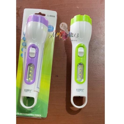 Jual Senter LED cas mini + Emergency Rechargeable LUBY L-8908 (1 Watt ...