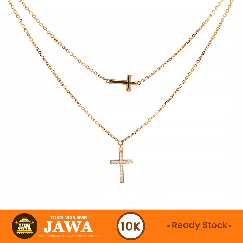 Jual Kalung Emas Salib 2 Layer Kadar 10 Karat Toko Mas Jawa | Shopee ...