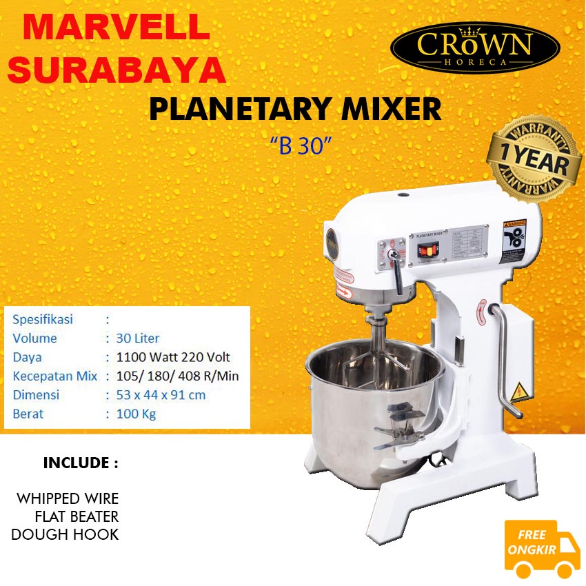 Jual B-30 Planetary Mixer Crown Horeca B30 / B 30 / 30 Liter | Shopee ...