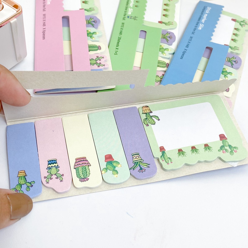 Jual Sticky Notes Slim Kaktus / Cactus Memo Pengingat Pembatas Buku ...