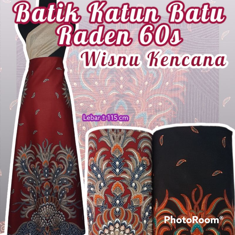 Jual Bahan Kain Batik Katun 60s Batu Raden Wisnu Kencana batik cotton halus lembut murah meteran ...