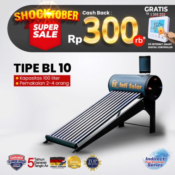 Jual Pemanas Air Matahari IntiSolar 100 liter INTI SOLAR WATER HEATER ...
