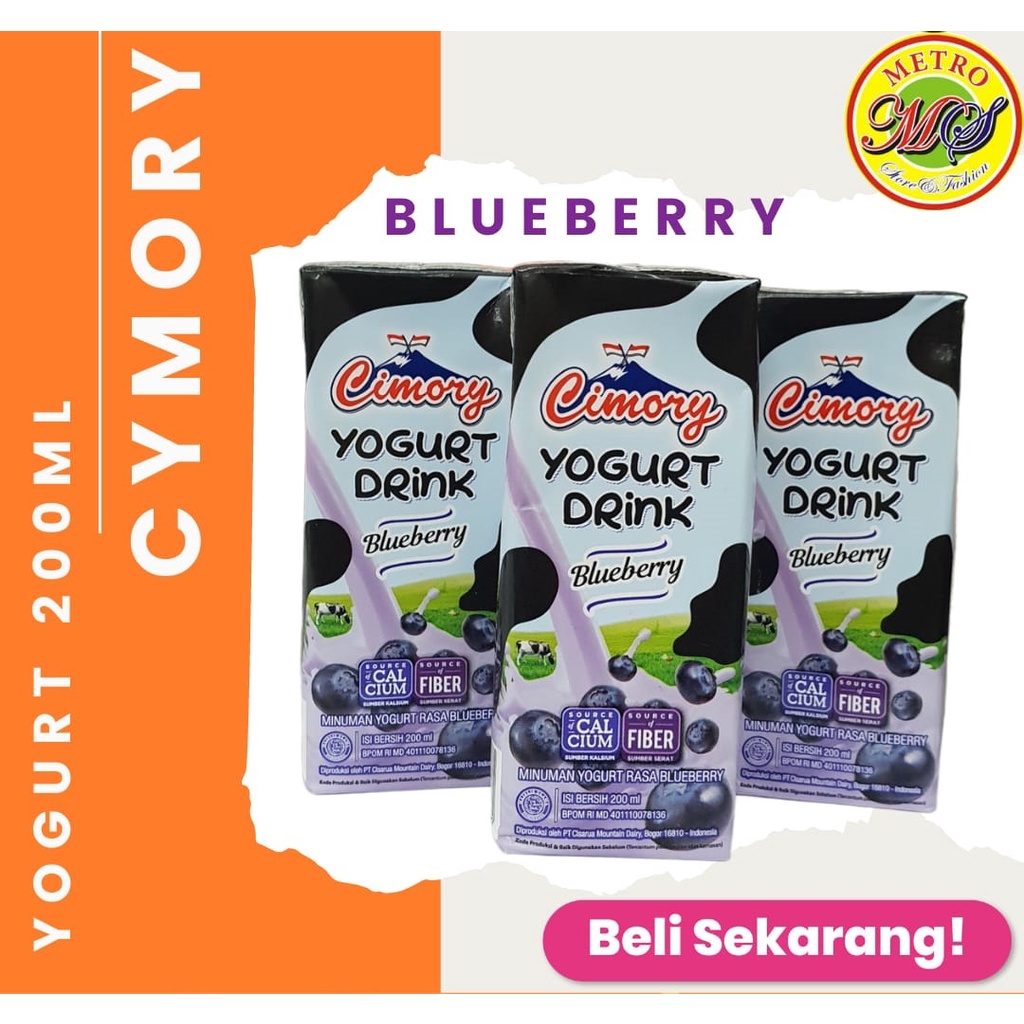 Jual METRO STORE - CiMORY Yoghurt Drink Kotak 200ml Strawberry Bliuberry Ready To Drink | Shopee ...