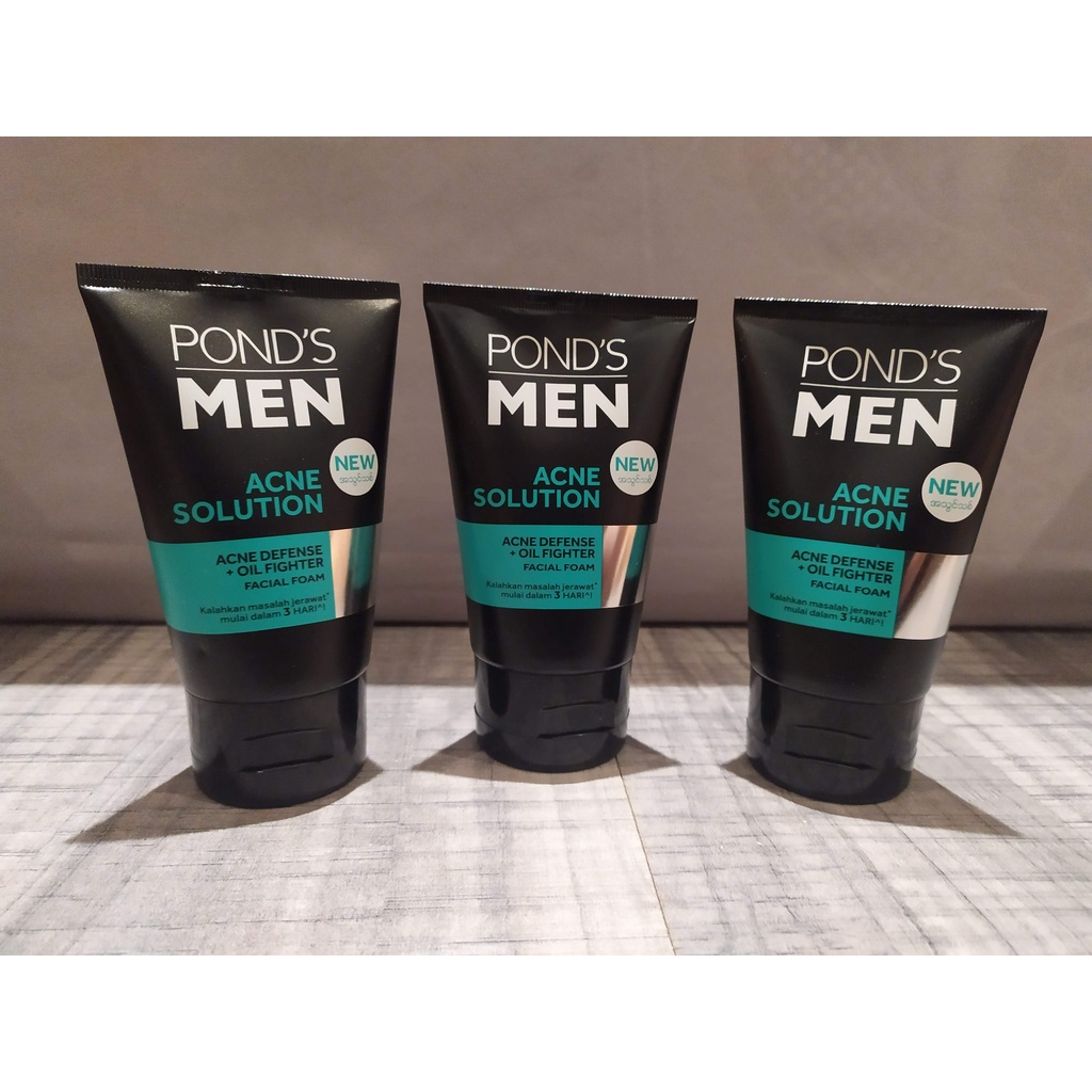 Jual Ponds Men Acne Solution Acne Defense + Oil Fighter Facial Foam ...