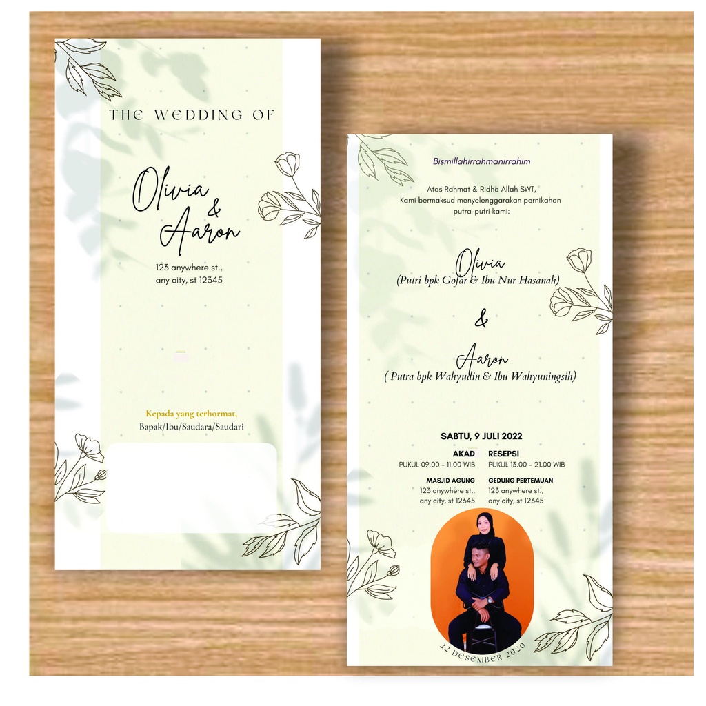 Jual Undangan kekinian rustik/undangan aesthetic/undangan murah ...
