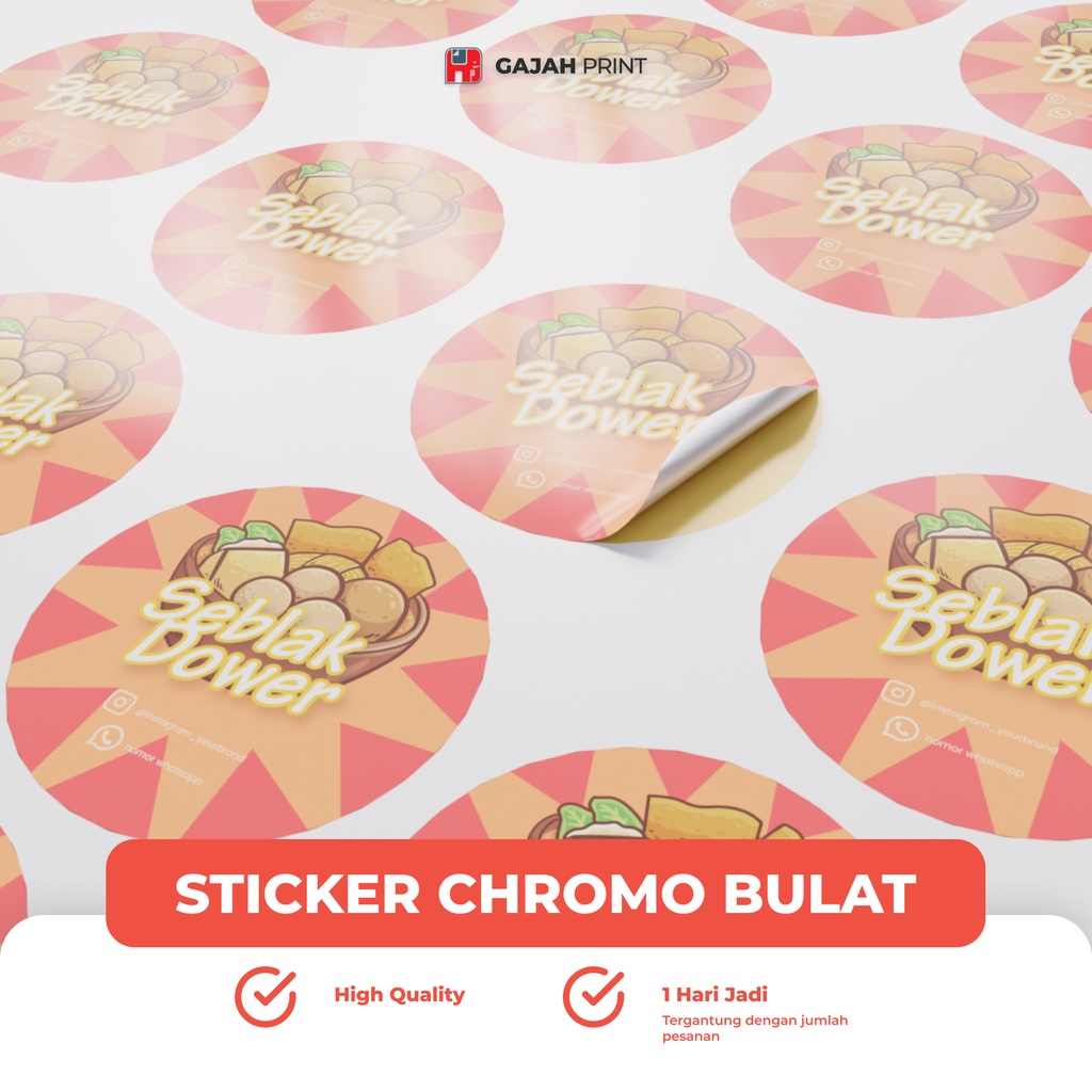 Jual Stiker Label Chromo bulat / Label Nama Label Makanan Toples Custom ...