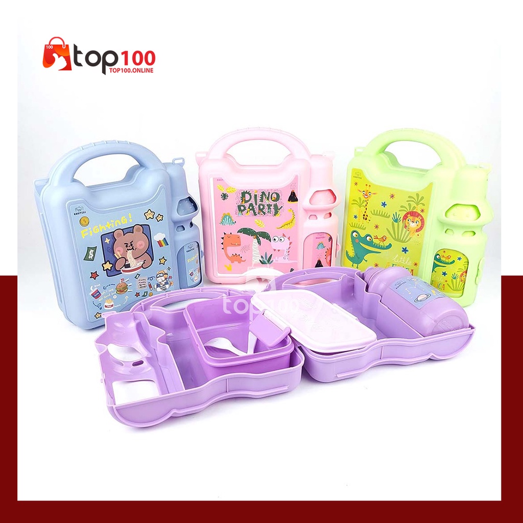 Jual Top100 - Lunch Box Set Kotak Makan Anak Lucu Tempat Bekal dan Botol Minum Lunch Box 2in1 ...