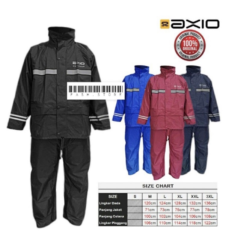 Jual Jas Hujan AXIO Original Bahan Lebih Tebal Anti Bocor Jas Ujan Axio | Shopee Indonesia