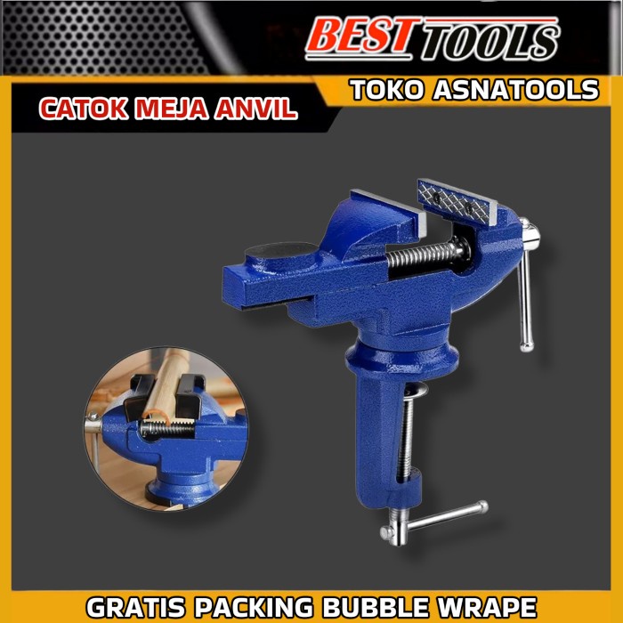 Jual Catok Meja/Ragum Putar 2,5" & 3" Table Vise Dove Tail Mini Heavy ...