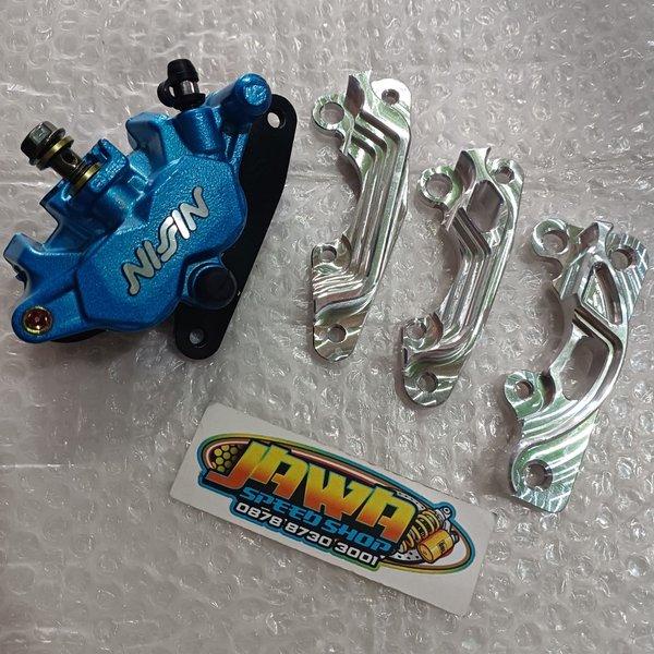 Jual Kaliper Nissin 2P Braket Almu Cnc Pnp Shok Standar Mio Supra 125 Fino Supra 100 Revo ...