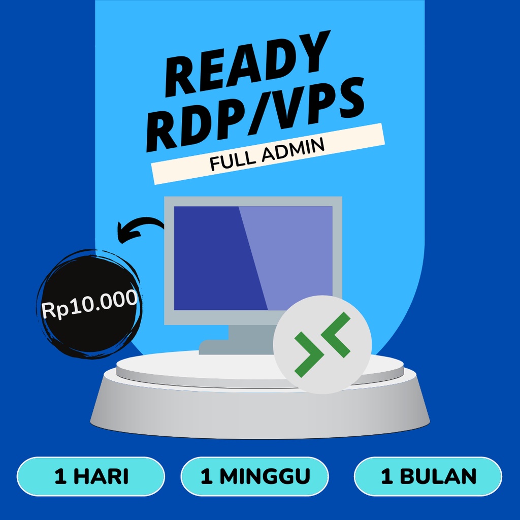 Jual Ready Promo RDP / VPS Windows full garansi CPU 1 core / 2 core / 4 core RAM 1 GB / 2 GB / 4 ...