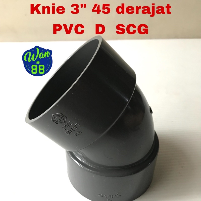 Jual Knie / Elbow PVC 3” 45 derajat D SCG | Shopee Indonesia