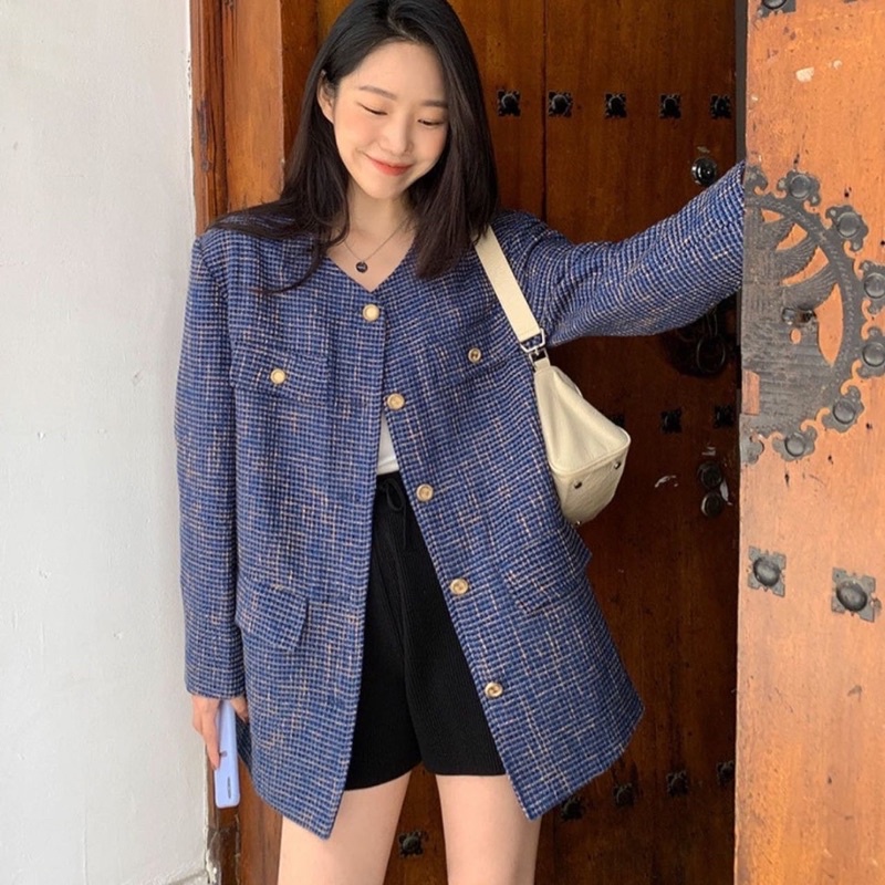 Jual Blue Mayhem Blazer /Blazer korean style /Blazer impor | Shopee ...
