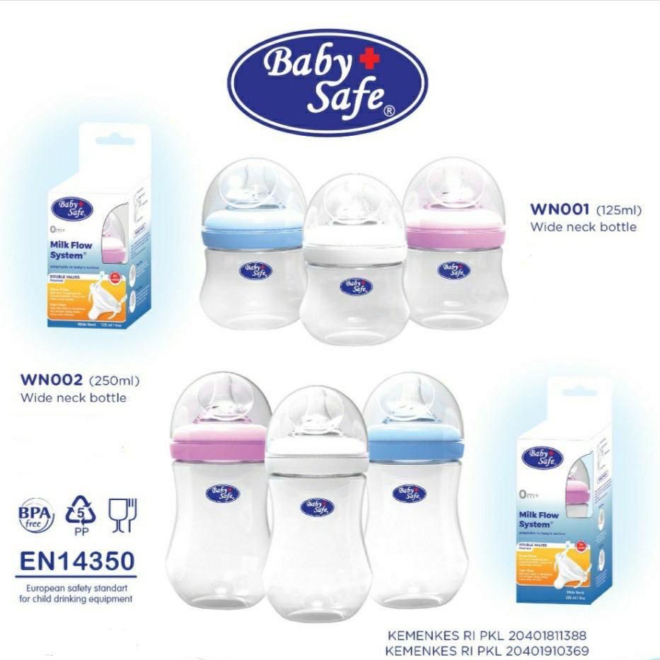 Jual Botol Susu Bayi Baby Safe Wide Neck Bottle WN001 | WN002 | WN30 ...