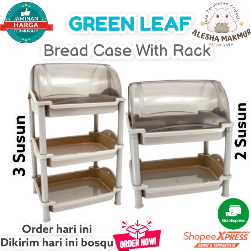 Jual Green Leaf - Bread Case With Rack / Rak Roti Susun 2 Susun 3 ...