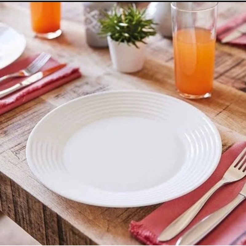 Jual luminarc piring harena white 23cm piring makan | Shopee Indonesia