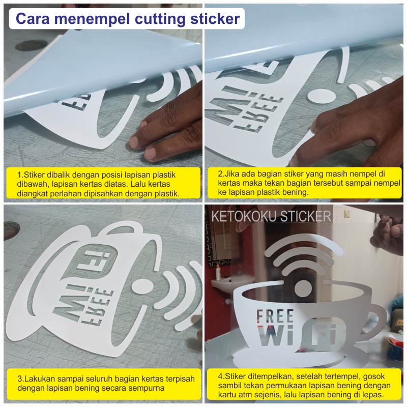 Jual Custom Cutting Sticker Stiker Dinding Kaca Kantor Usaha Toko Kafe ...