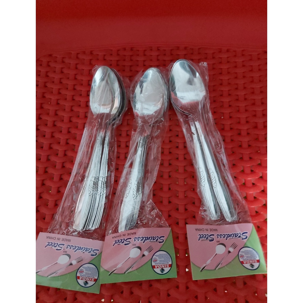 Jual Sendok Makan stainless Tebal isi 1 lusin (12 pcs) | Shopee Indonesia