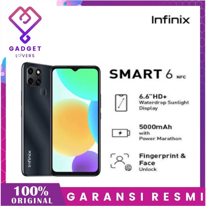 Jual Infinix Smart 6 NFC 2GB + 32GB Garansi Resmi Infinix Indonesia ...