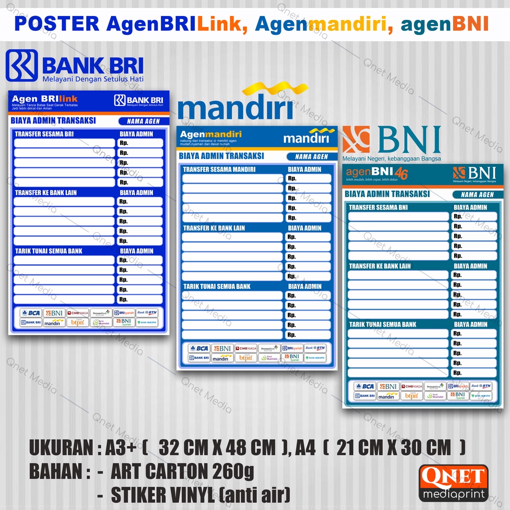 Jual POSTER & STIKER BIAYA ADMIN TRANSAKSI + LAMINASI GLOSSY | Shopee ...